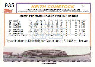 Completing the 1992 Topps set: 1992 Topps #935 Keith Comstock