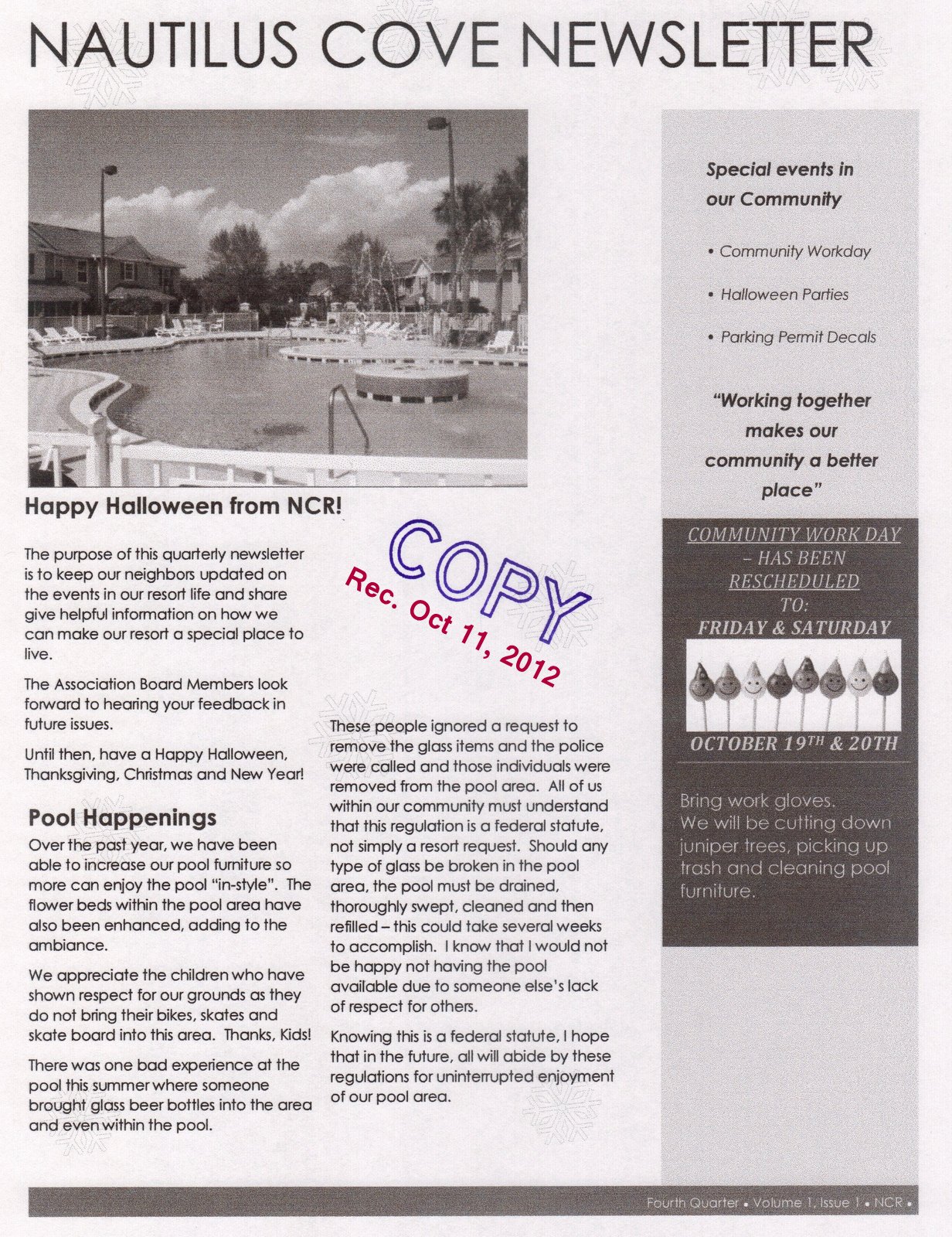 Nautilus Cove Condominium: Nautilus Cove Quarterly Newsletters