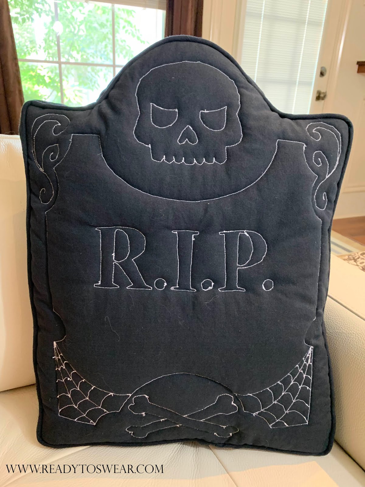 GoHeen Designs RIP Tombstone Pillow Pattern Review | Ready-to-Swear