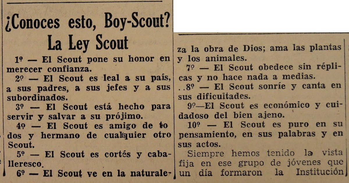 Museo Virtual Scouts Venezuela: ¿Conoces esto, Boy Scout? La Ley Scout