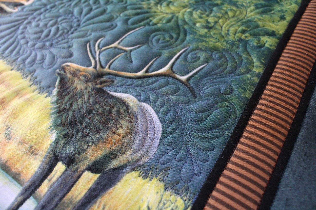 Sarah Lynn's Quilting: More Quilting on the Elk Panel Quilt