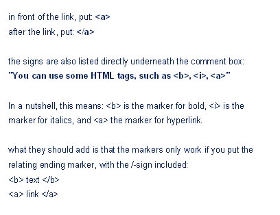 blueprint blog: How to make a link in a comment clickable