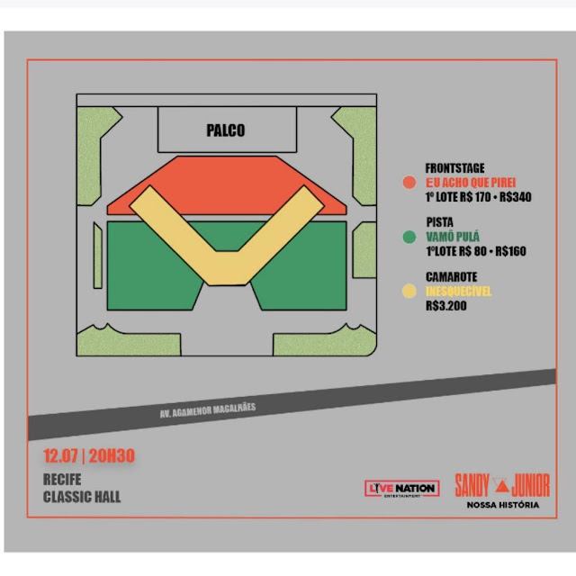 A Evolução da Espécie : Mapa do show em Recife. 🎟🎟