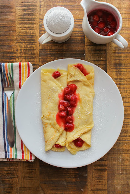 Cherry Filled Crepes