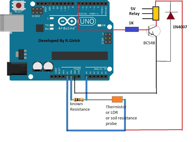 Simple Arduino Digital Ohmmeter Circuit Diagram