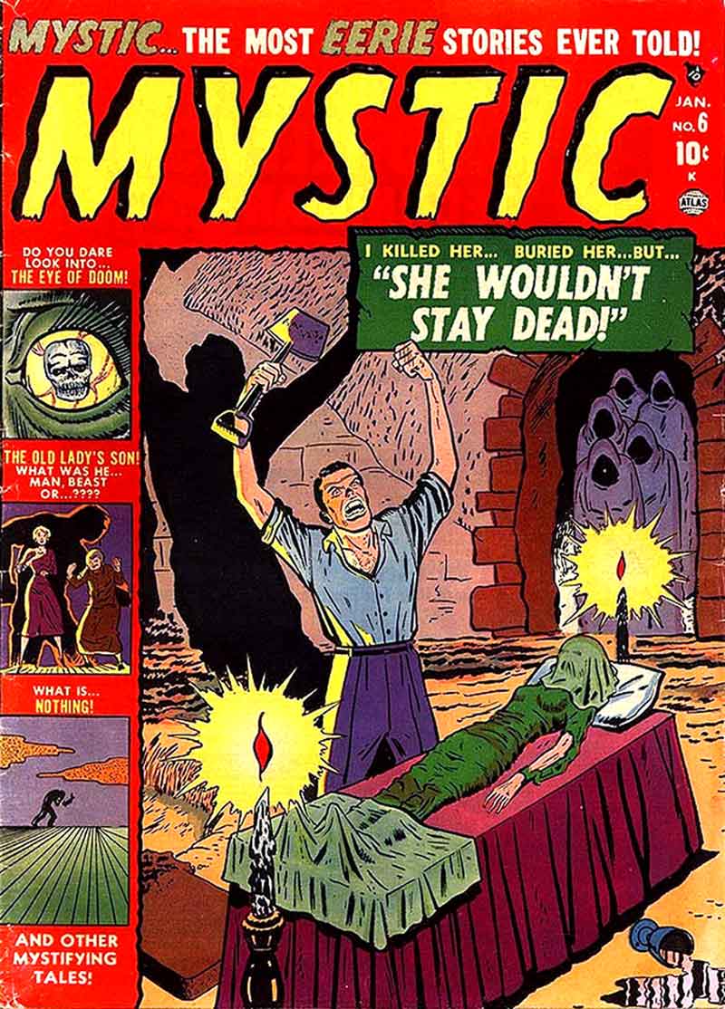Mystic #6 - Basil Wolverton art - Pencil Ink