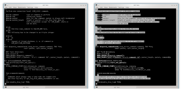 漢(オトコ)のコンピュータ道: lessでソースコードの色を消した