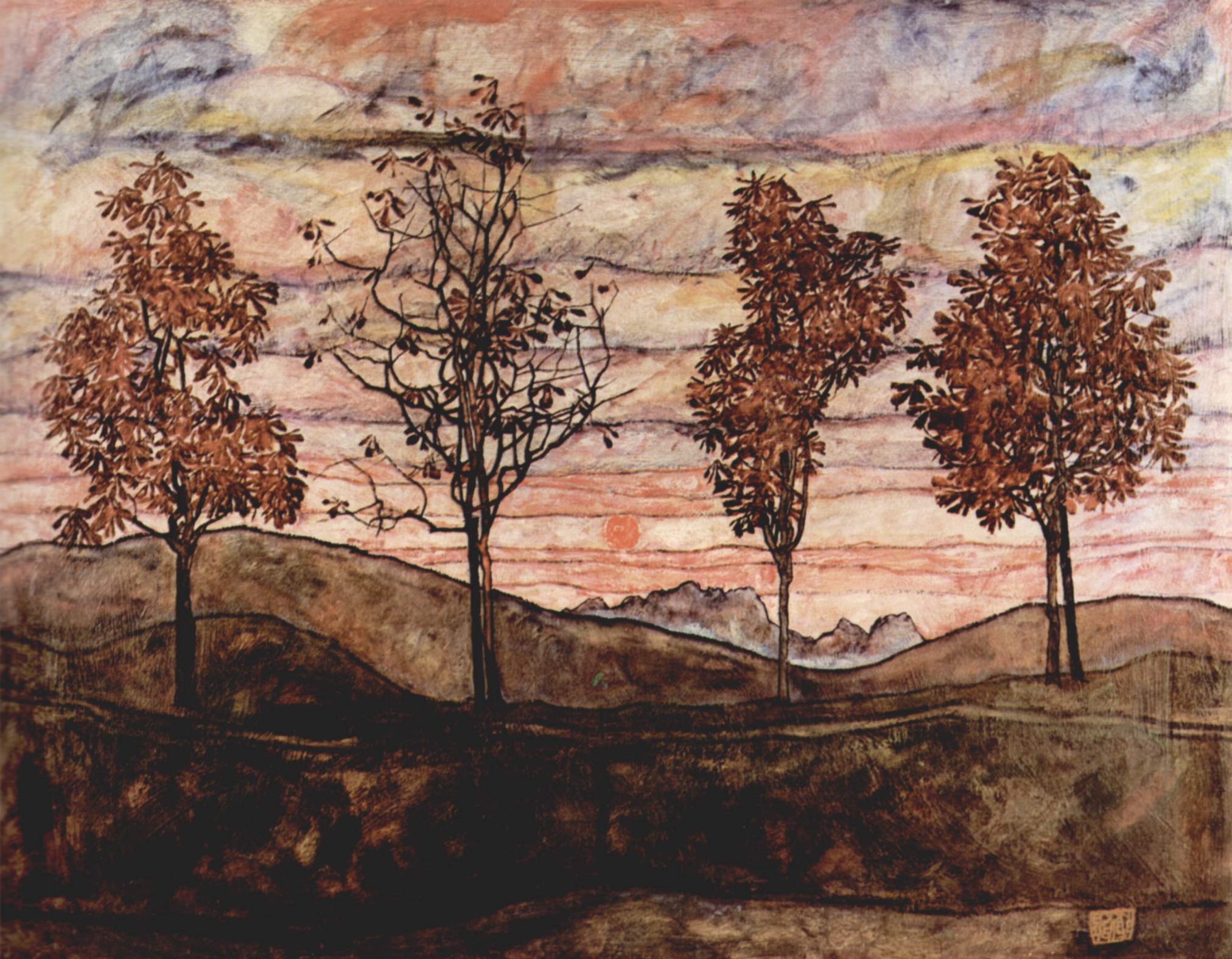 Sous un ciel brouillé: Egon Schiele