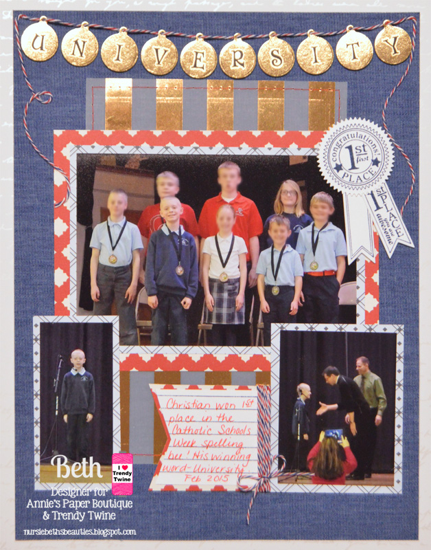 Beth's Beauties: Trendy Twine ~ Spelling Bee Layout