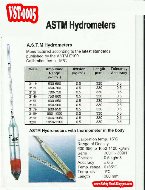 ASTM Hydrometers - Petroleum Gas Total - Marine Equipments Supplier
