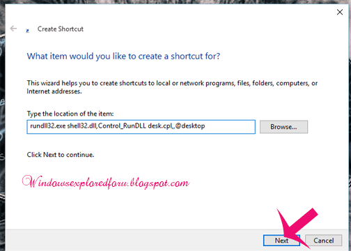 Logeshwaran.org: Create shortcut for desktop background in windows 10
