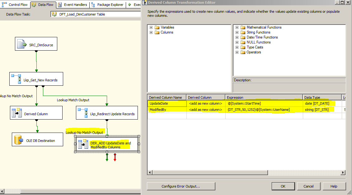 Welcome To TechBrothersIT: SSIS- Load Slowly changing dimension ( SCD) Type 1 [ Upsert ]