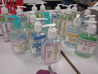 Classroom Freebies Too: Hand Sanitizer Bathroom Pass