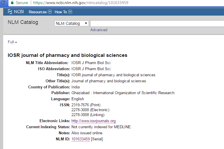 IOSR Journal of Pharmacy and Biological Science (IOSRJPBS) is approved ...
