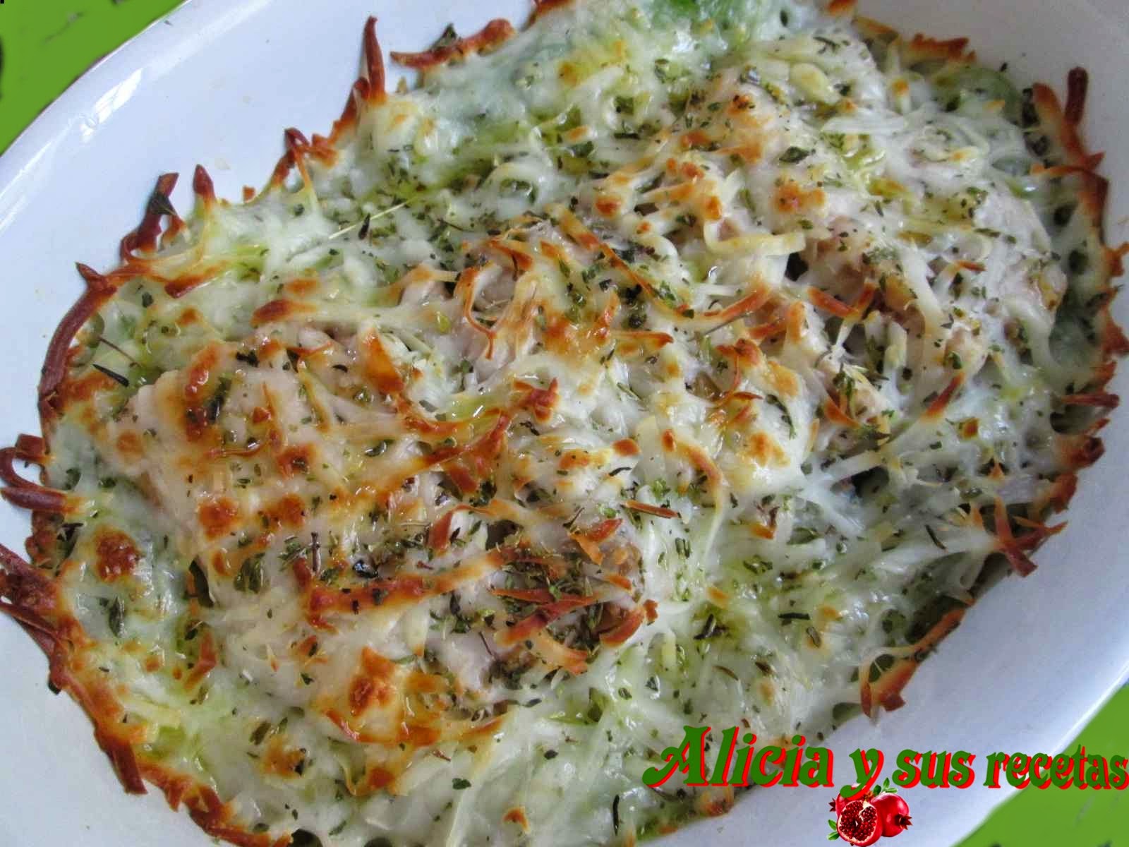 Alicia y sus recetas: GRATINADO DE HINOJOS Y APIO CON CANUTILLOS DE ATÚN