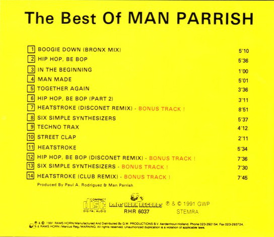 RETRO DISCO HI-NRG: Man Parrish - The Best Of Man Parrish (Album) 1991 ...