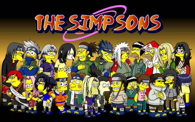 All cast of The Simpsons Family crossover with Naruto | Anime Jokes ...