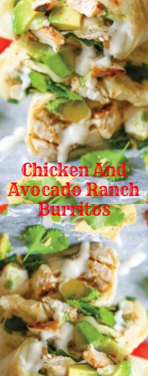 Chicken And Avocado Ranch Burritos - Velly Cookings