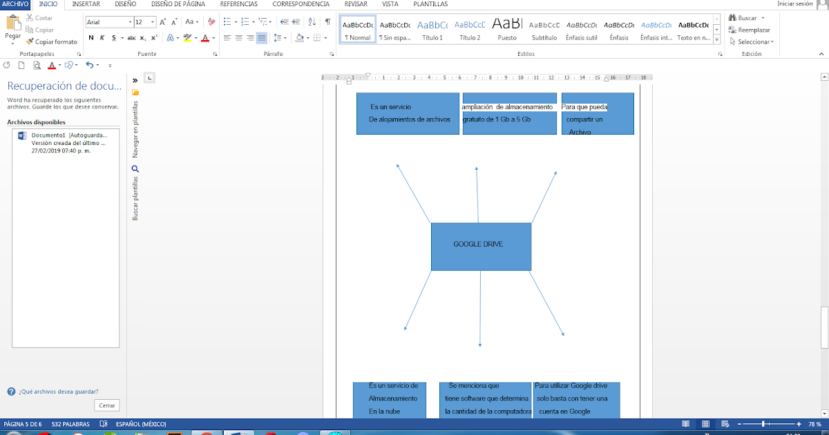 Mapa conceptual de google drive y brop box