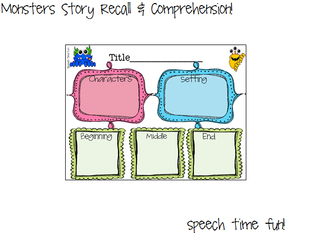 Monsters Story Recall & Comprehension - Speech Time Fun: Speech and ...