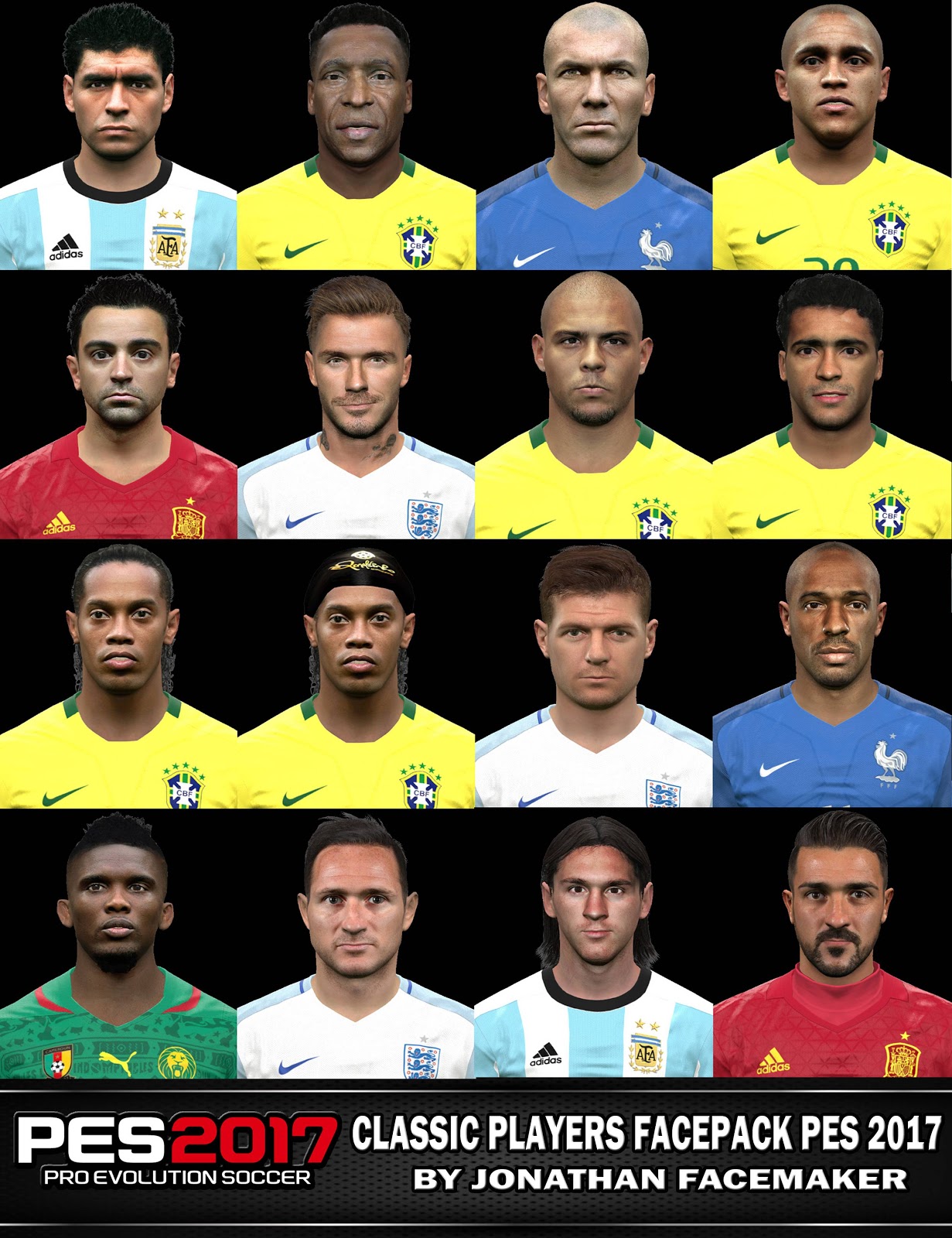 PES 2017 Facepack Classic Players - Pes Evolution HD