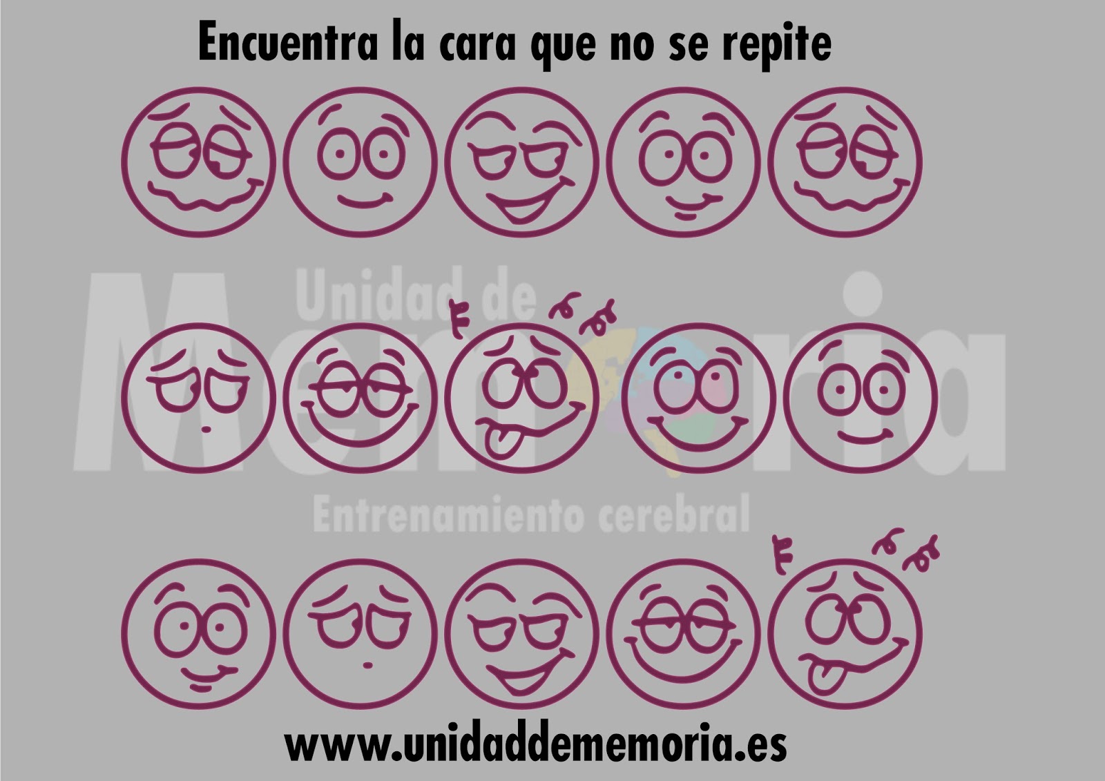 Unidad de Memoria Entrenamiento Cerebral: Encuentra la cara que no se ...