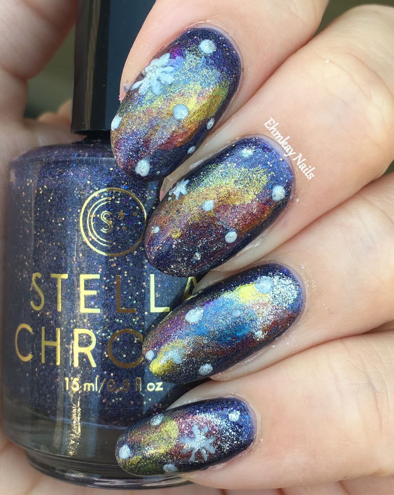 ehmkay nails: Stella Chroma Aurora Stella-ealis Galaxy Nail Art
