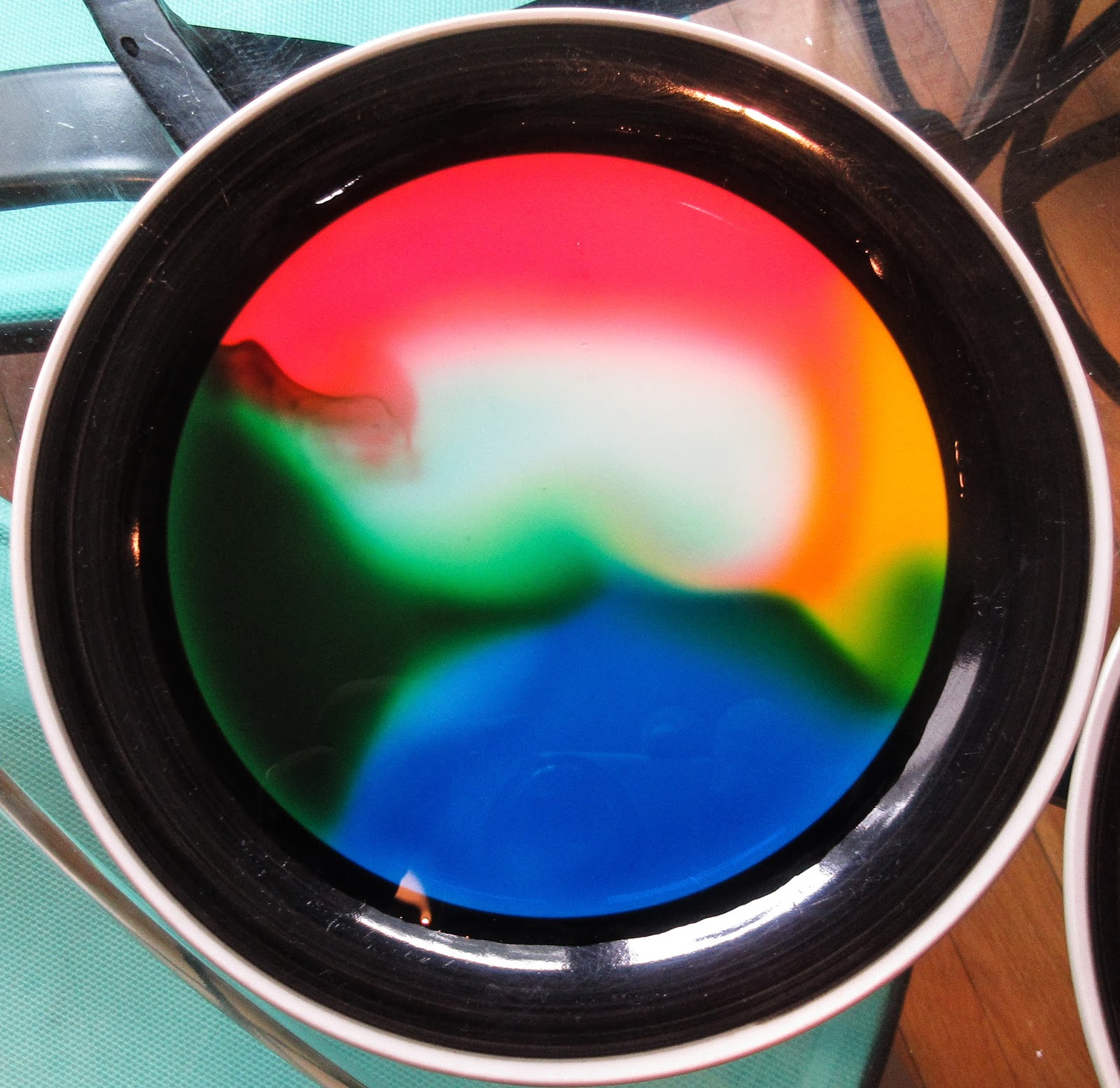 Images from my peripatetic life: Long-term diffusion of food coloring
