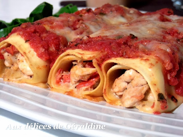 Aux délices de Géraldine: Cannellonis au poulet