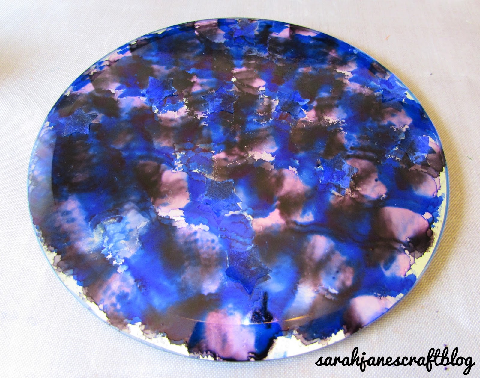 Alcohol Ink Stamped Mirror