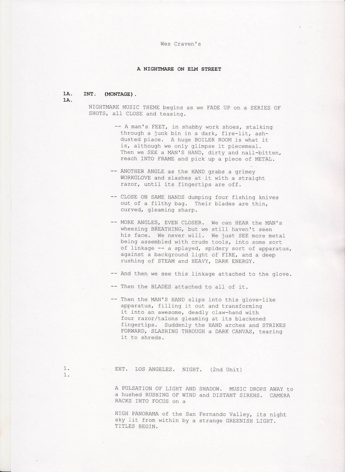 Foundation portfolio: a nightmare on elm street and script example for ...