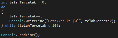 Perulangan Pada C#
