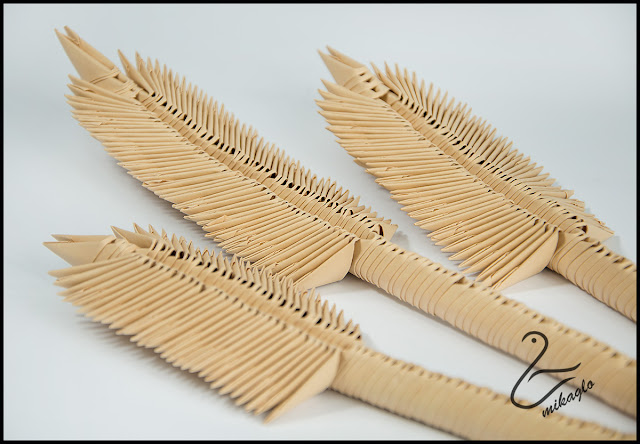 Origami 3d - mikaglo: 117. Kłosy z origami / 3d origami spikes