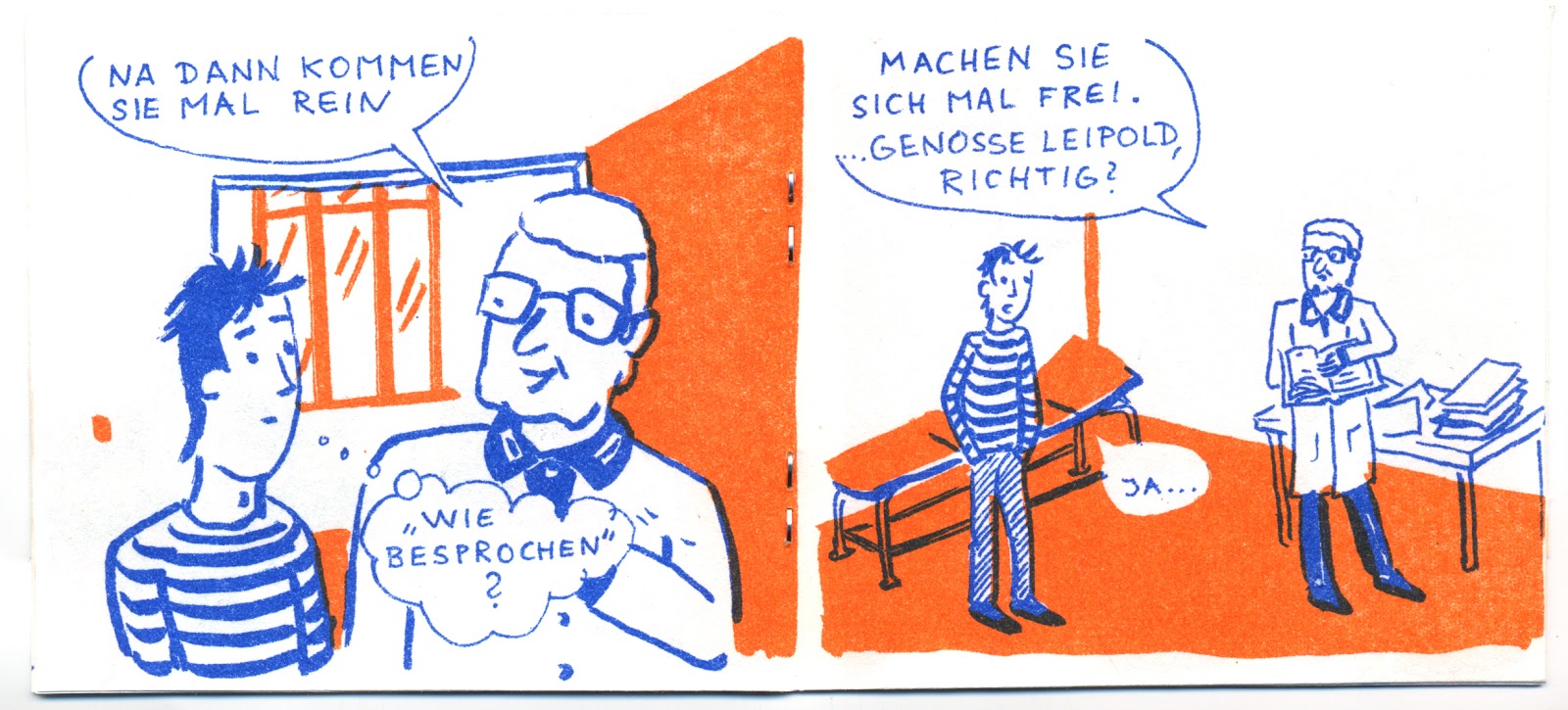 Comics: Peter Auge Lorenz Druck: Risoorkan: Neuer Minicomic: Die Musterung