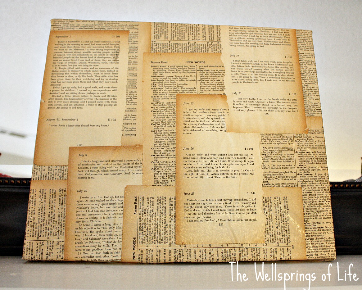 The Wellsprings of Life: Book Page Canvas {Tutorial}