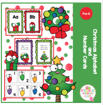 Christmas Alphabet and Number Cards ~ Preschool Printables