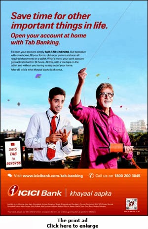 Advertising & Branding: Tab banking by ICICI bank