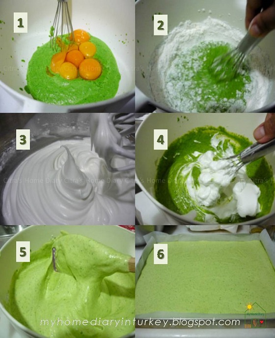 Citra's Home Diary: Bolu gulung Bayam dengan cream cheese filling ...