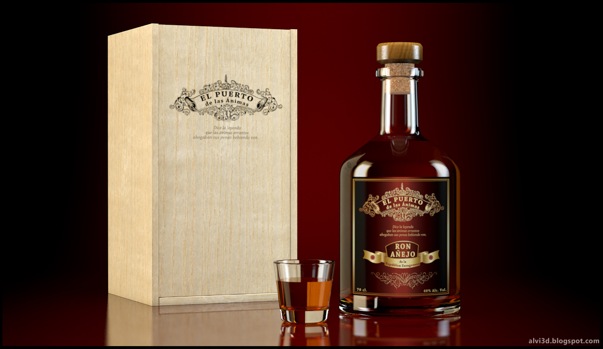 BOTELLA DE RON | Alvi JimGo, Diseño 3D en Zaragoza