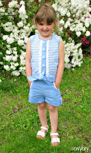 sewVery: The Hattie Button-Up Tank Pattern Test & Sailor Shorts