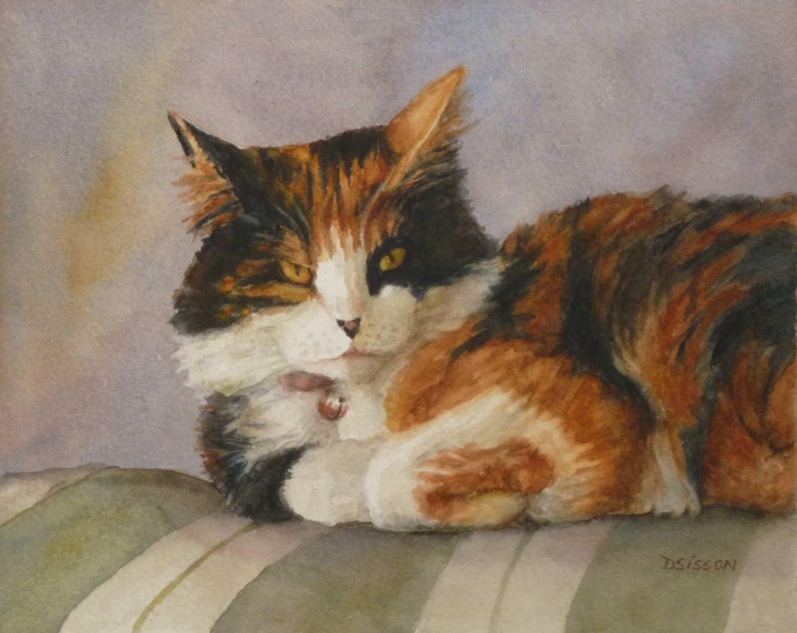 Daily Painting Projects: Mystery Calico Watercolor Painting Pet ...