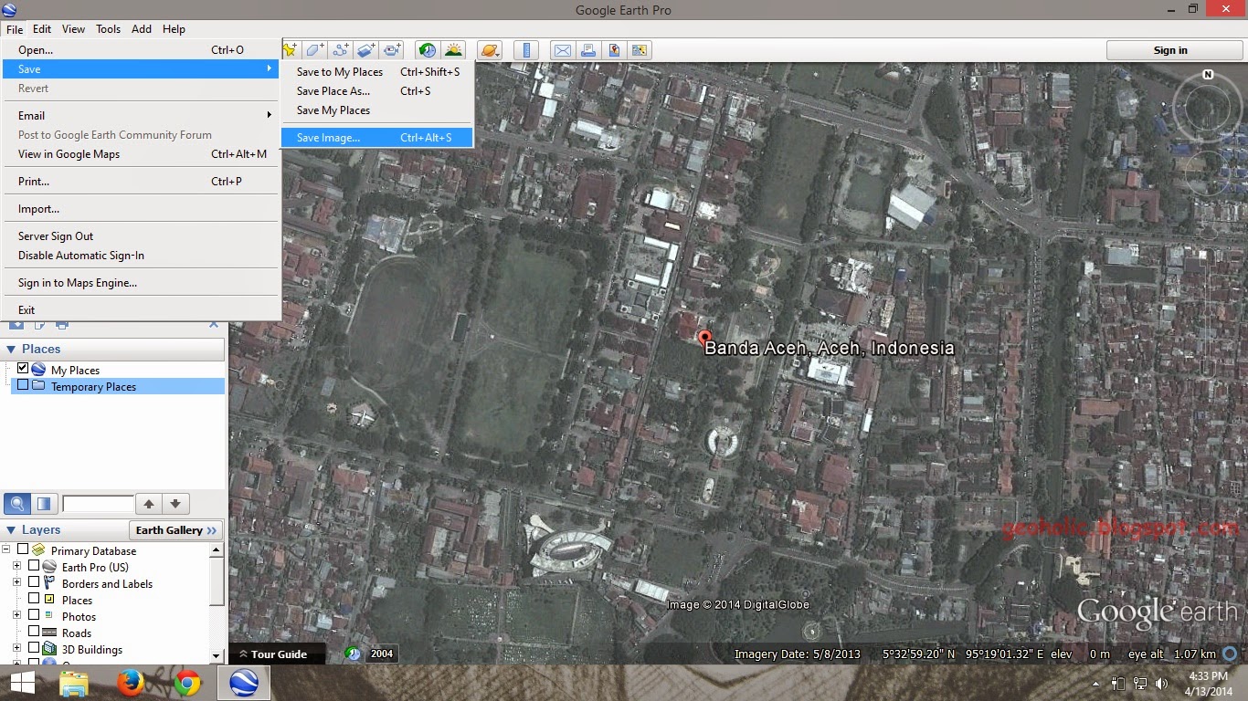 Menyimpan Peta Google Earth untuk Data Raster | Tanpa Mentari