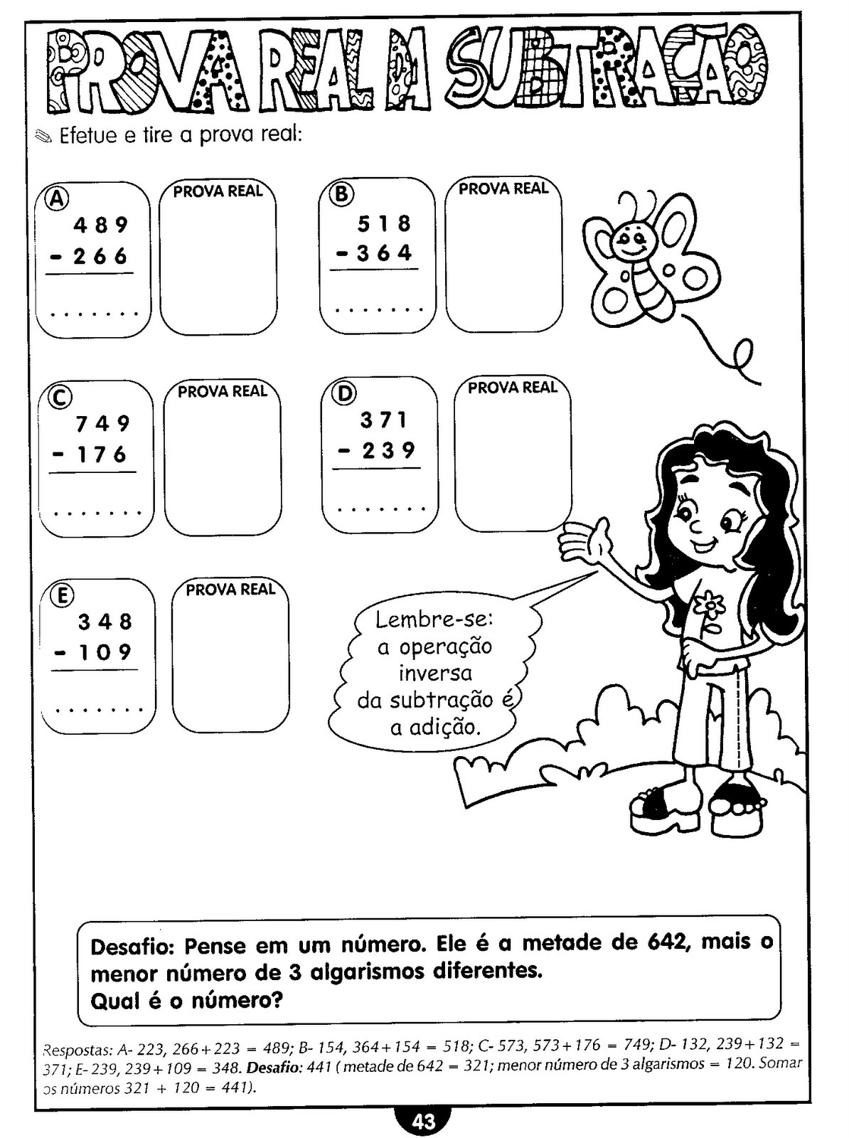 Atividades Prova Real Da Adição E Subtração 3 Ano - EDUCA