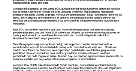 Range Rover P38 2.5 D: Uso del Nanocom (X): La BECM