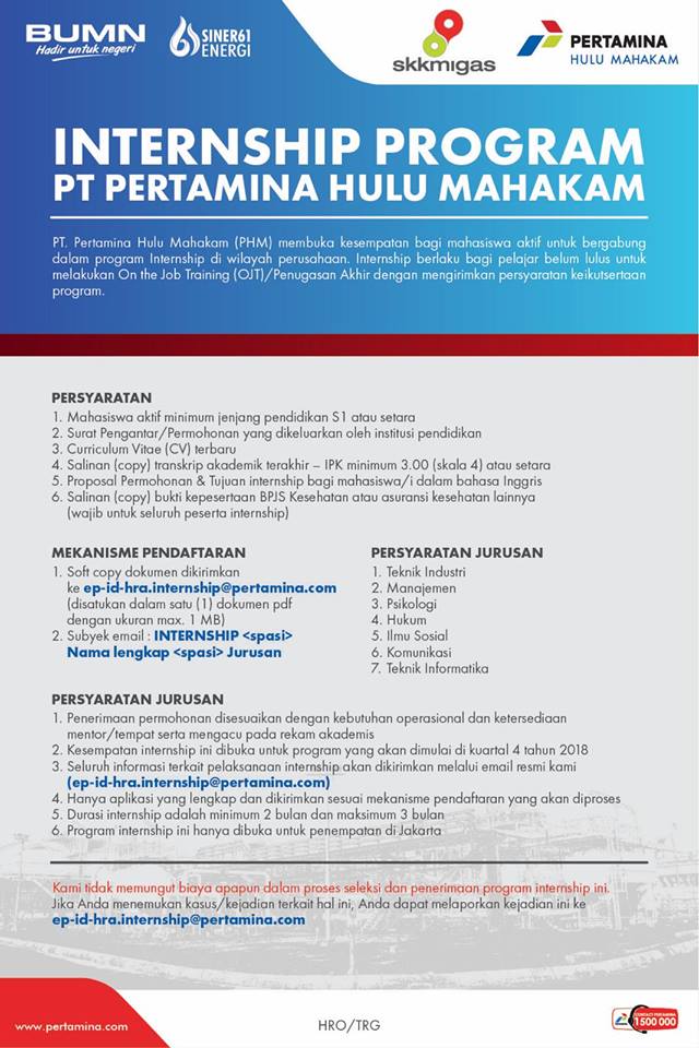 Pt Pertamina Hulu Mahakam - Internship Aktivitas Phm Pertamina Group November 2018 - Habar Gawian