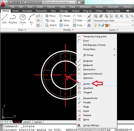 The easy way to rotate an object - AUTOCAD DESIGN SIMPLE TUTORIAL