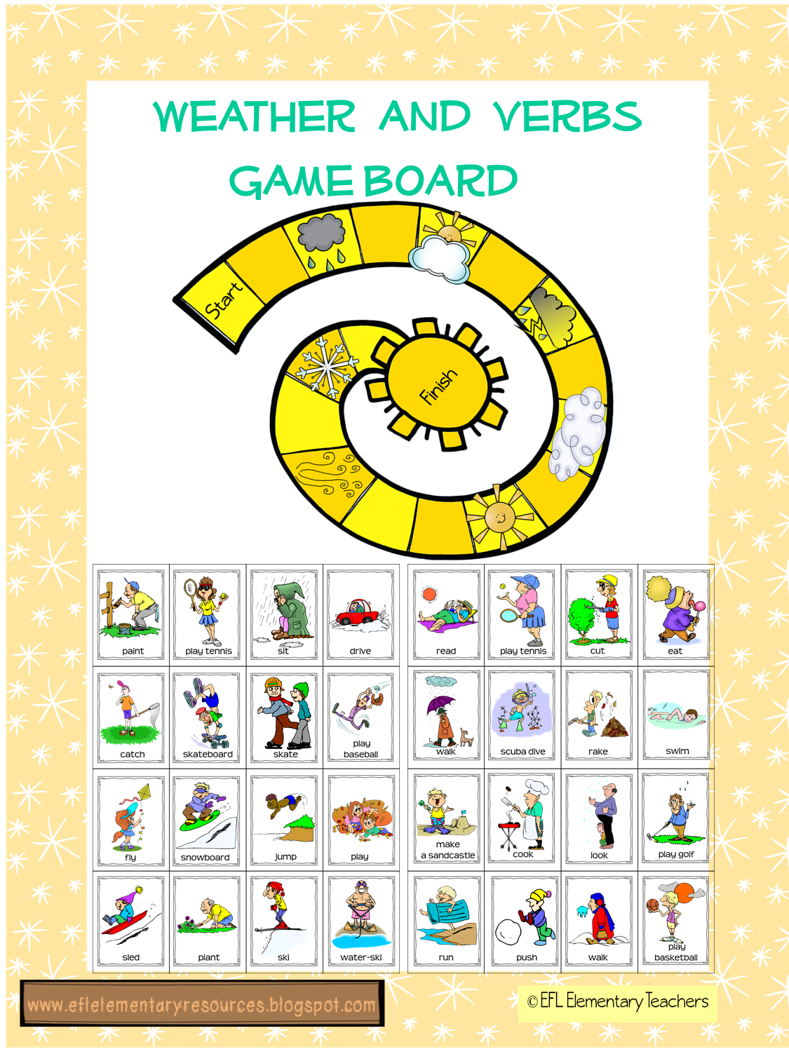 EFL Elementary Teachers: ESL Weather and Action Verbs