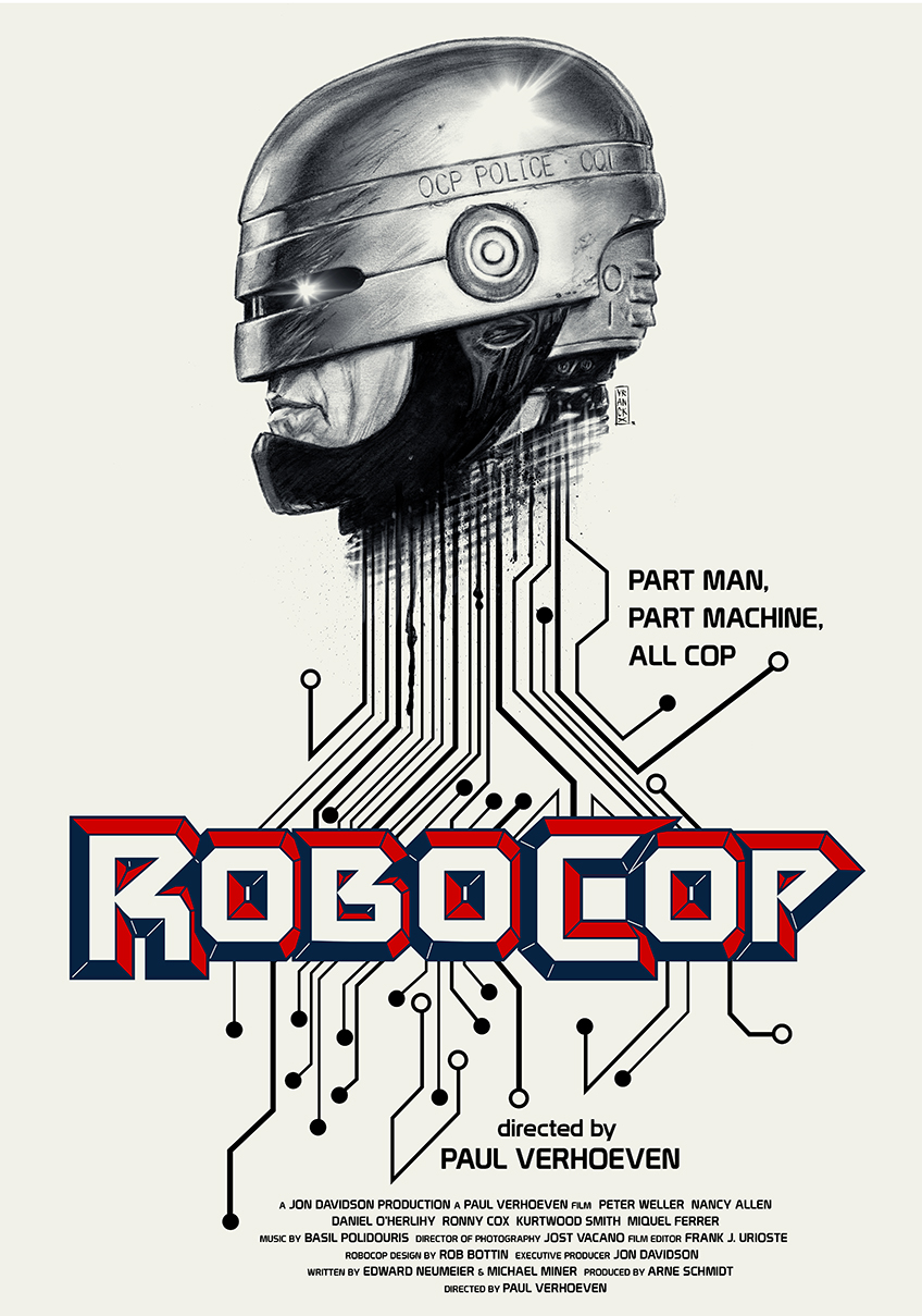 Gilles Vranckx: Robocop poster for Ciné-Bazar magazine