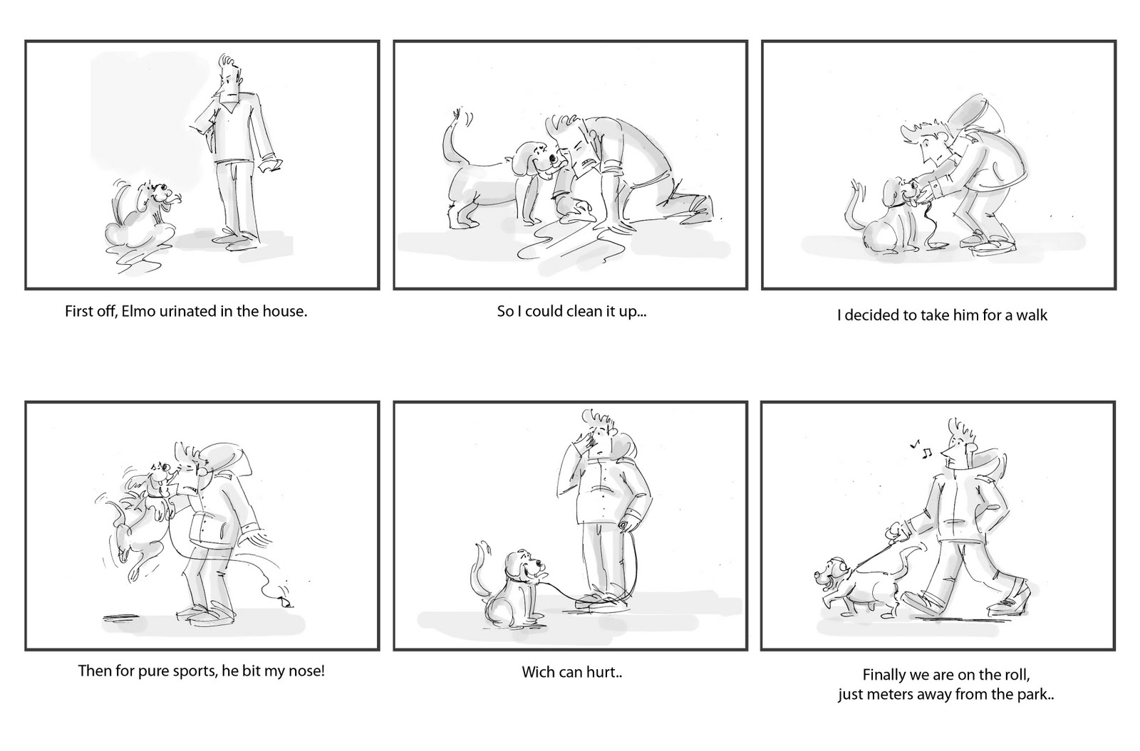 Frank Siebelink: Storyboard: Walking the Dog