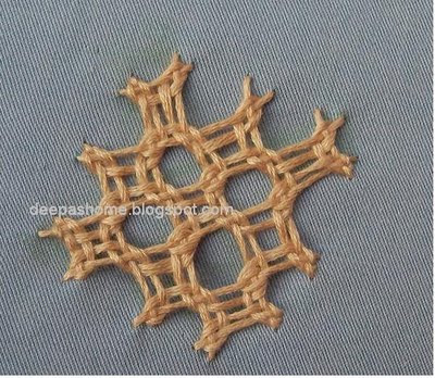 Fixing Shisha(mirror) with Kutch embroidery